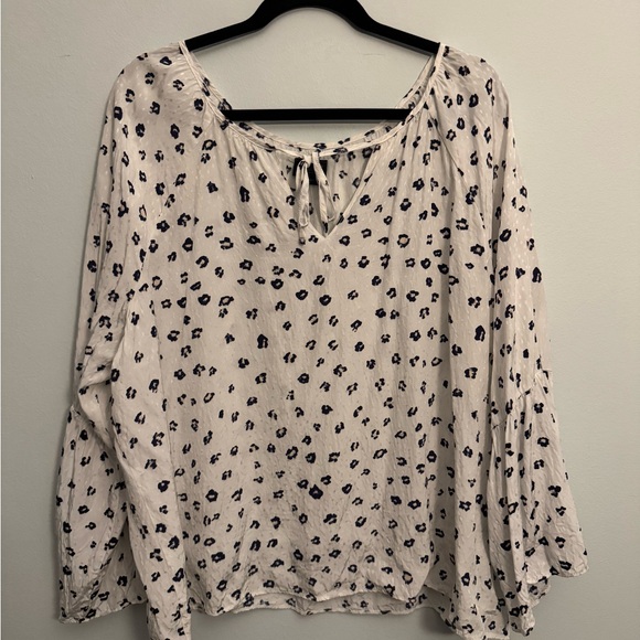 Belldini | Tops | Plus Size Flowy Work Blouse With Navy Cheetah Print ...